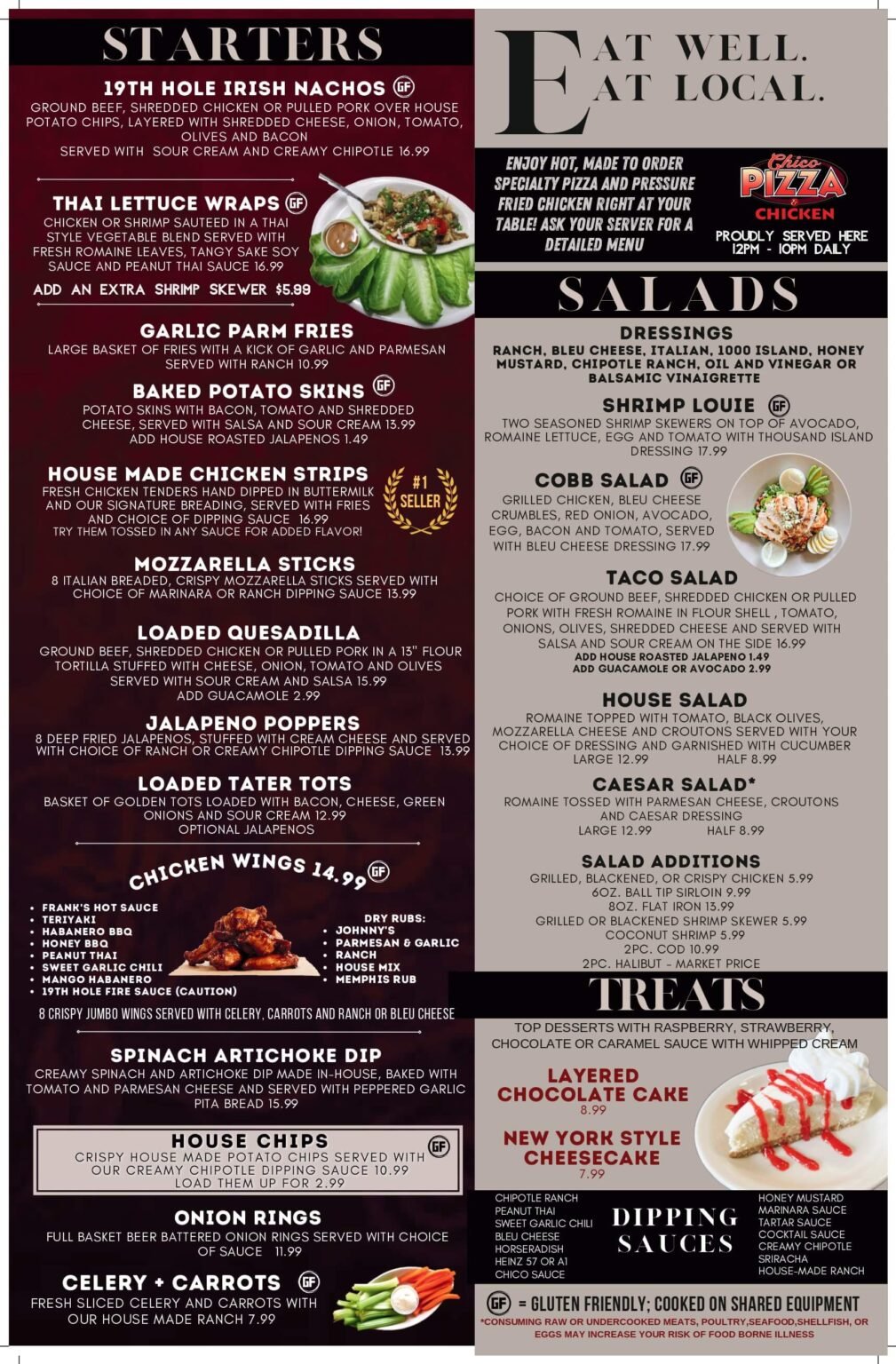 Main Menu – 19th Hole Bar & Grill