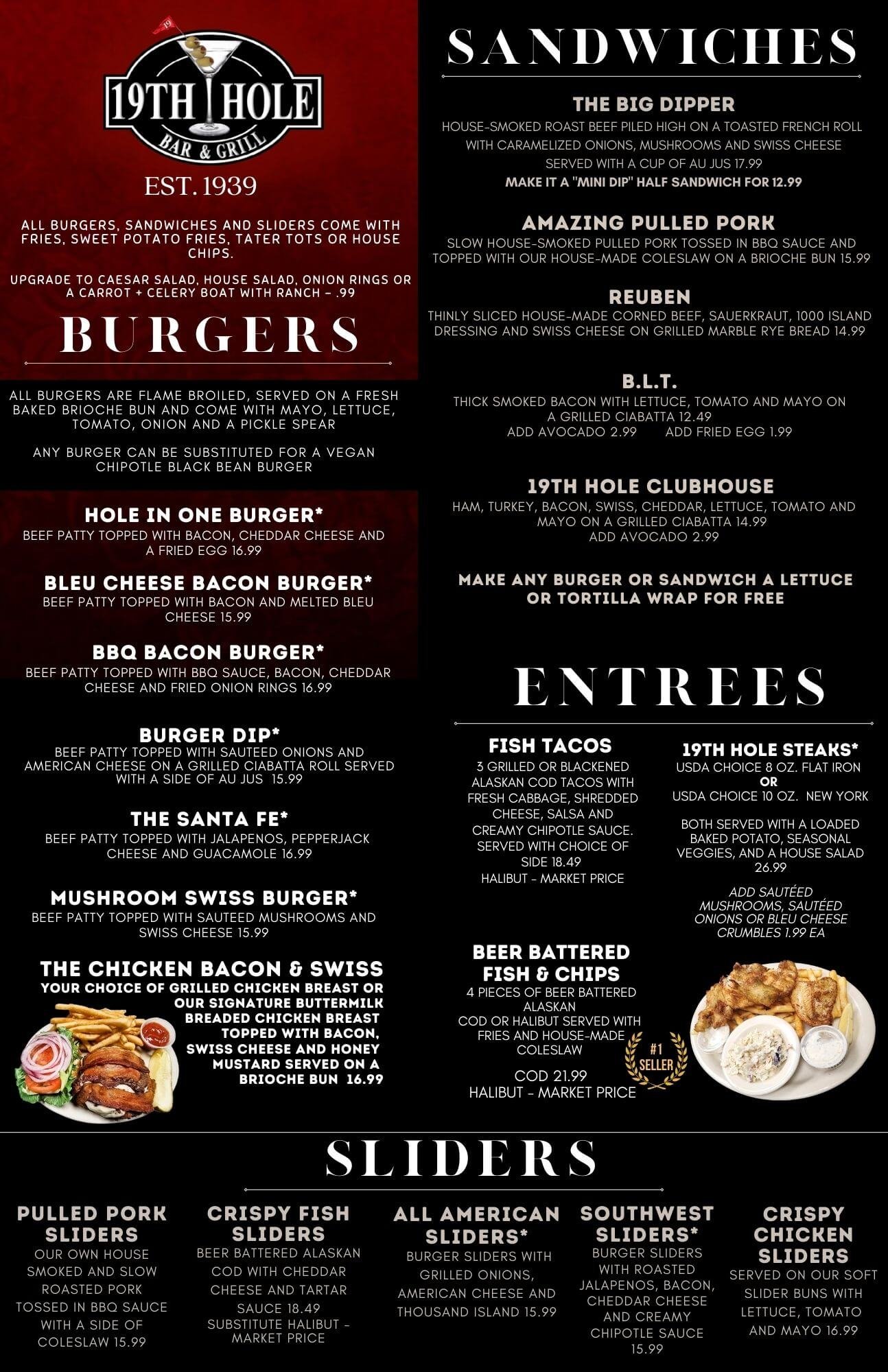 Menu 19th Hole Bar Grill Menu 19th Hole Bar Grill