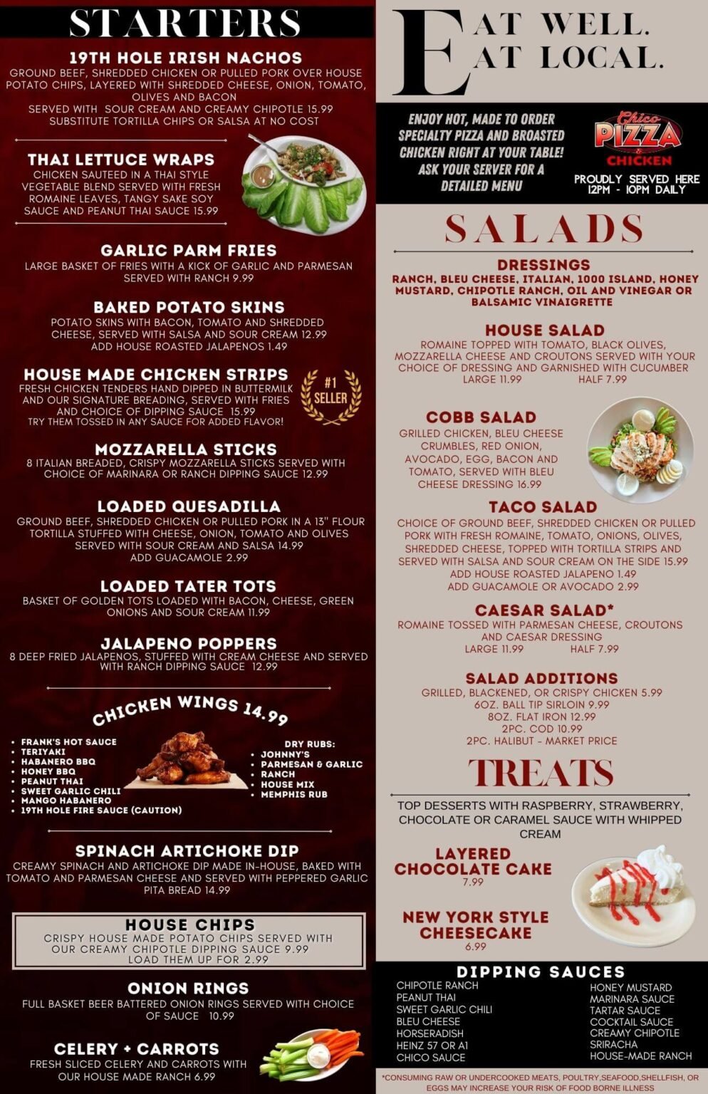 Main Menu – 19th Hole Bar & Grill