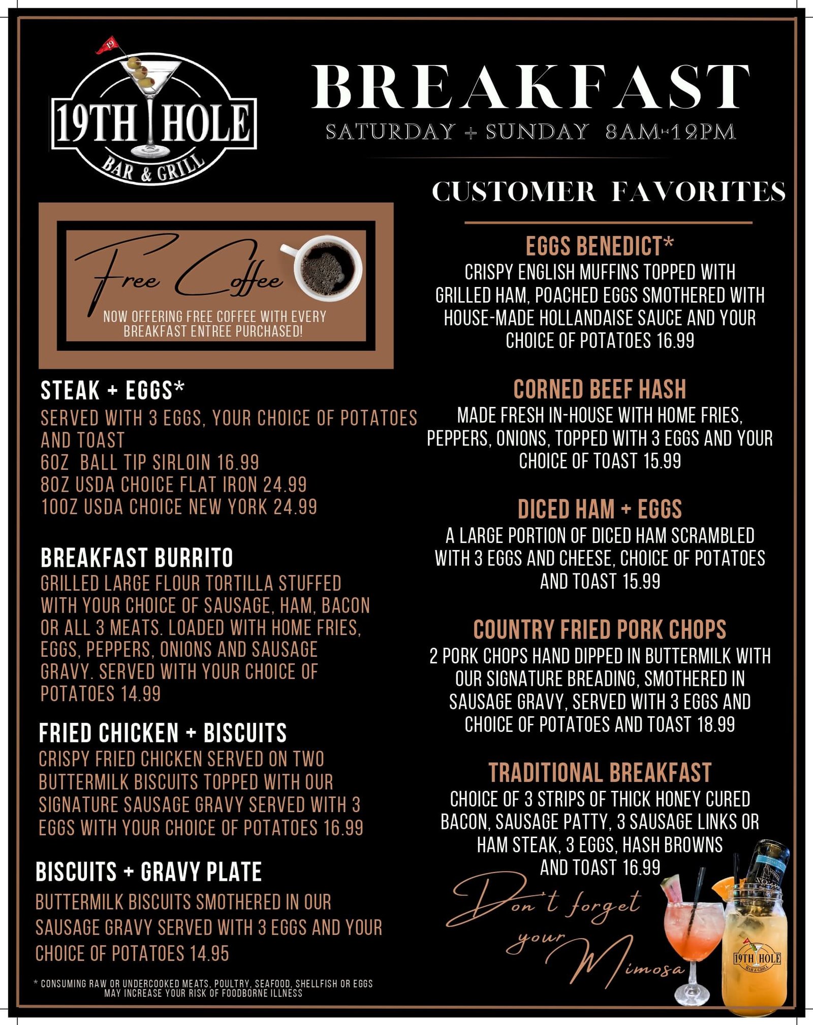 Menu – 19th Hole Bar & Grill