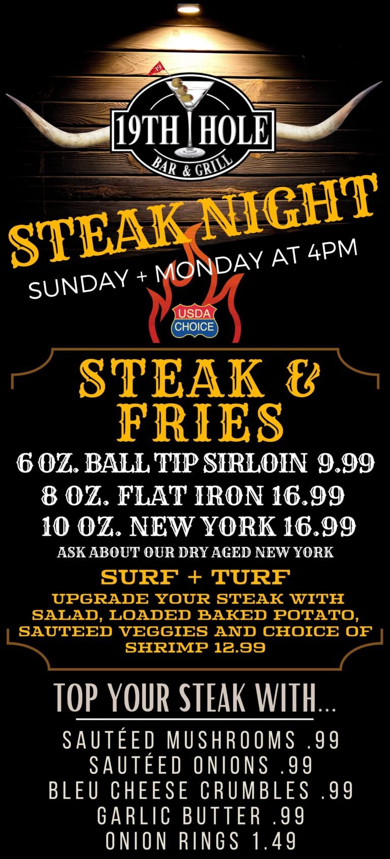 Menu – 19th Hole Bar & Grill